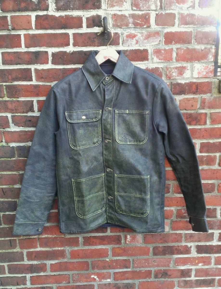 Pointer Chore Coat in navy (waxed) | Grailed