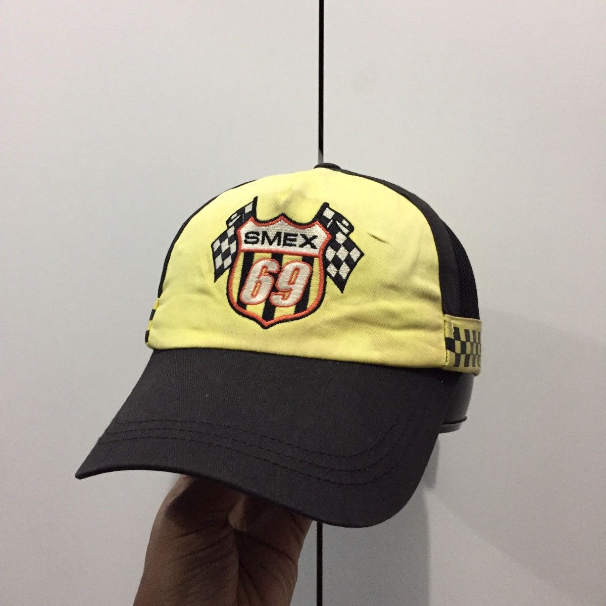 Racing × Trucker Hat × Very Rare Vtg 69 SMEC Half TruckerRacing Hat/Cap ...
