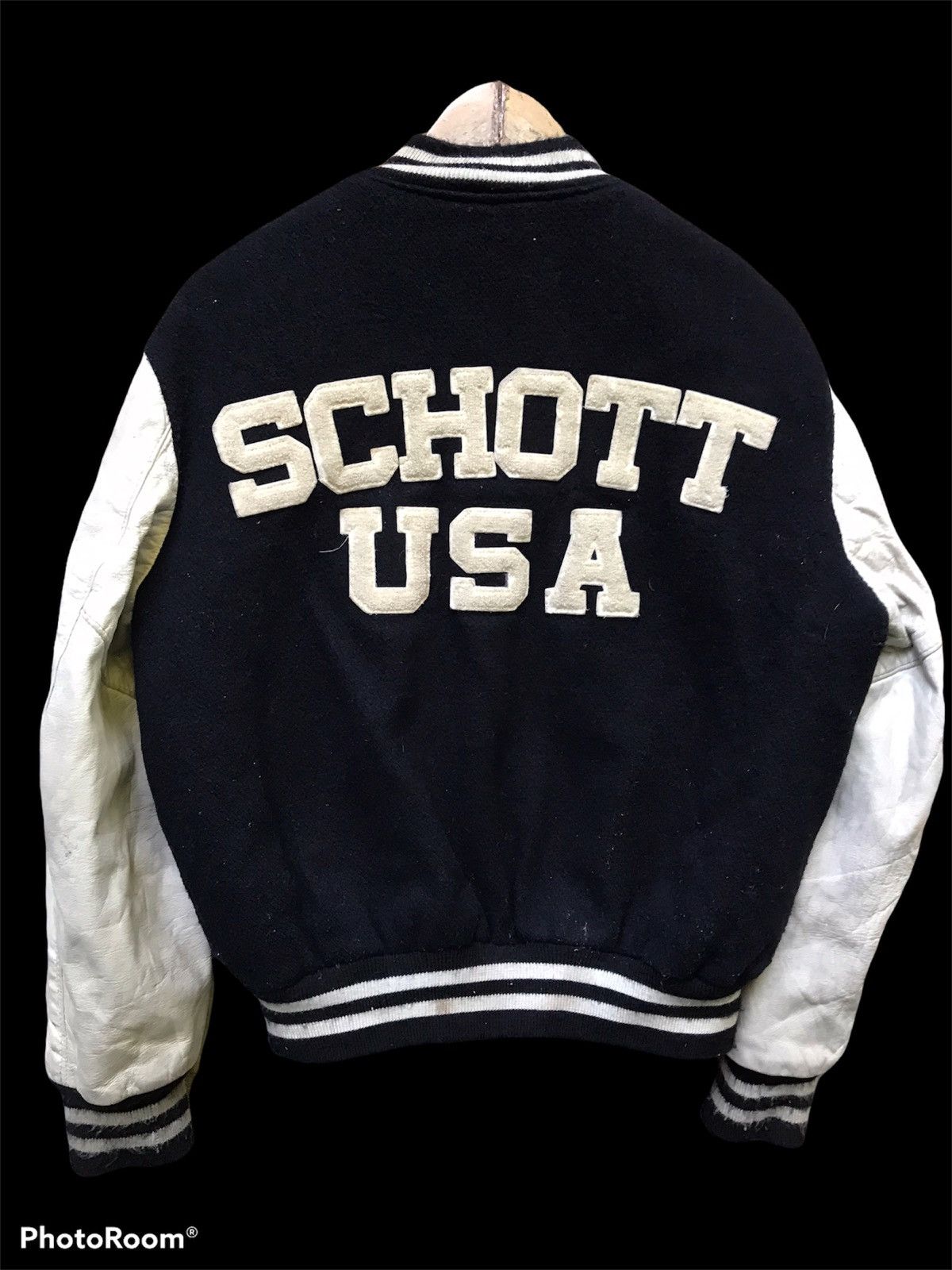 Vintage Vintage Schott Big Embroidered Logo Varsity Jacket | Grailed