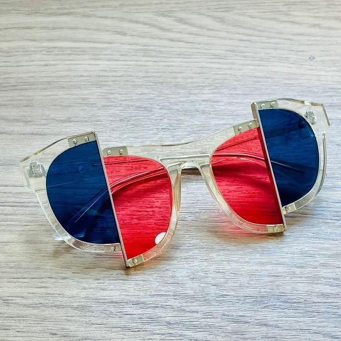 Percy Lau Percy Lau Axis Y Clear Sunglasses Pepsi Yin & Yang | Grailed