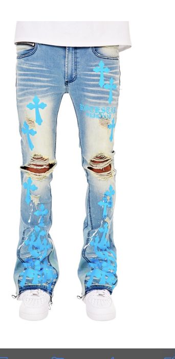 Rockstar Rockstar Stacked Jeans Ripped Dark Blue Denim Jeans Stacked ...