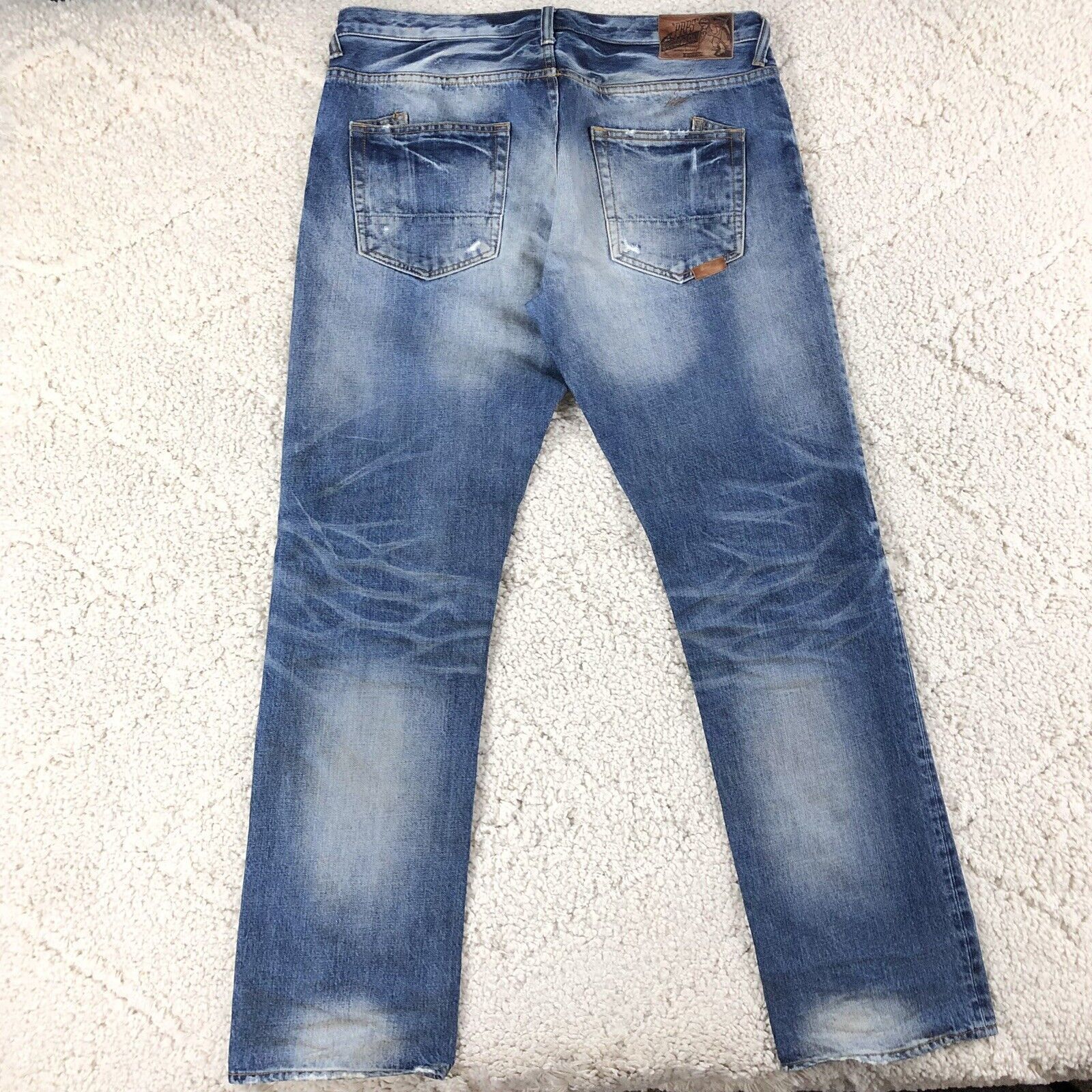 Prps PRPS Barracuda Denim Jeans Mens 36x 34 Blue Distress Fading Designer Pants | Grailed