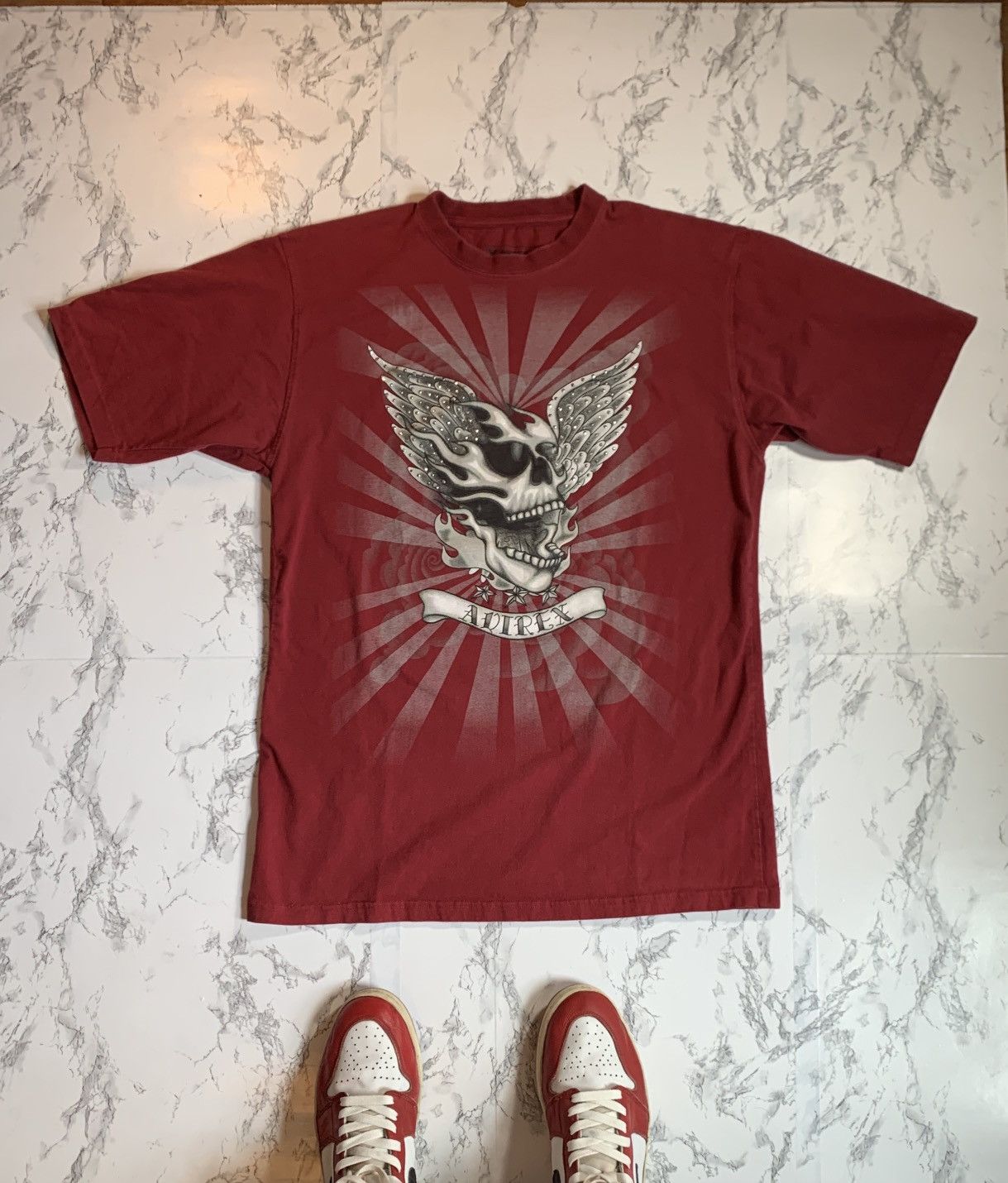 Vintage Avirex Skull Rhinestone T Shirt | Grailed