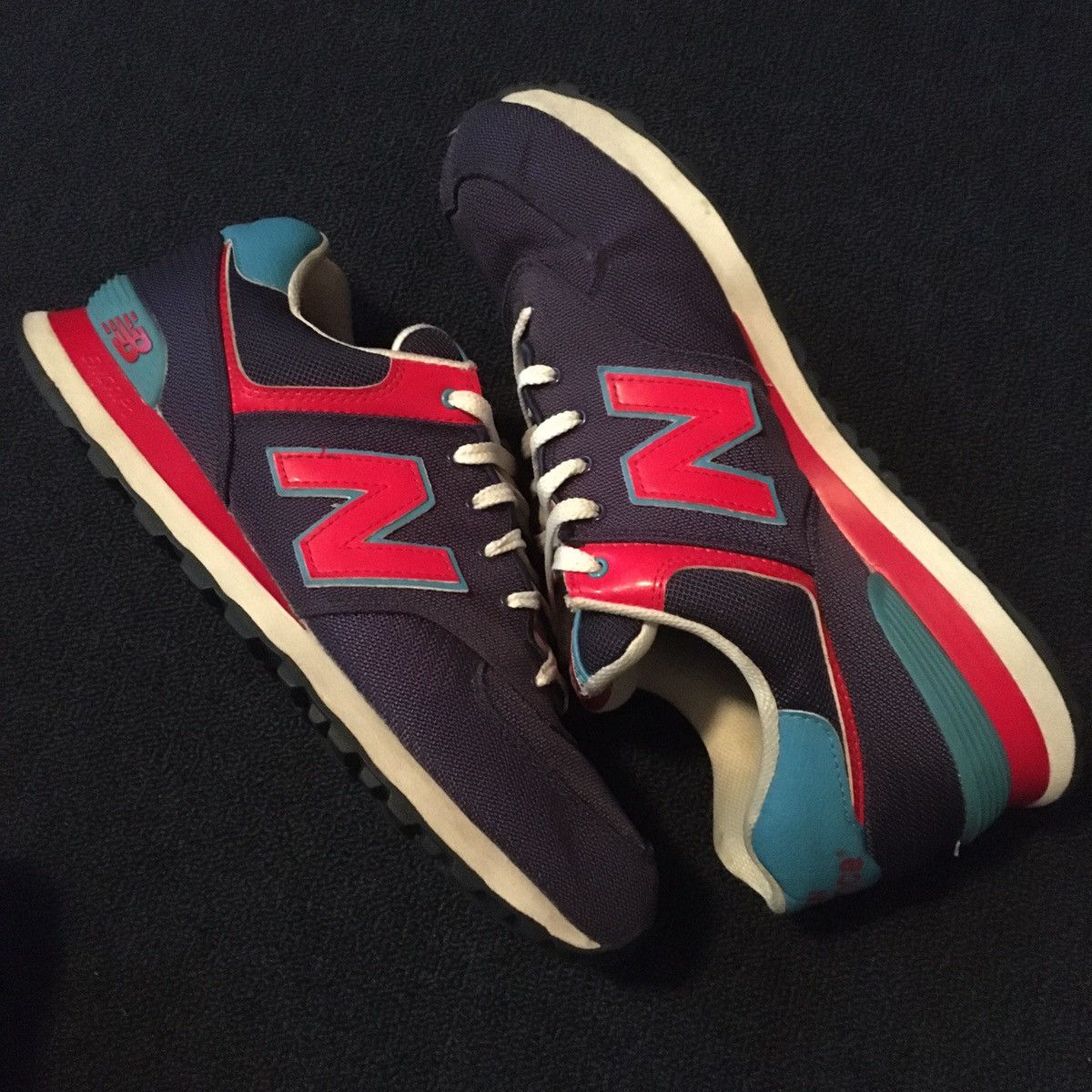 New Balance × Vintage New Balance 574 Passport Pack Navy/Red Running ...