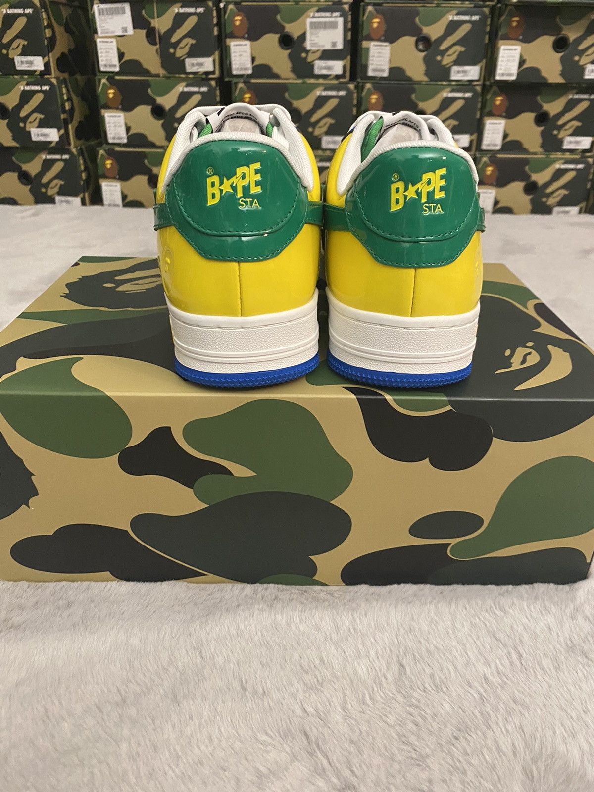 Bape Bapesta #1 BRAZIL GREEN BLUE YELLOW SIZE 10 | Grailed