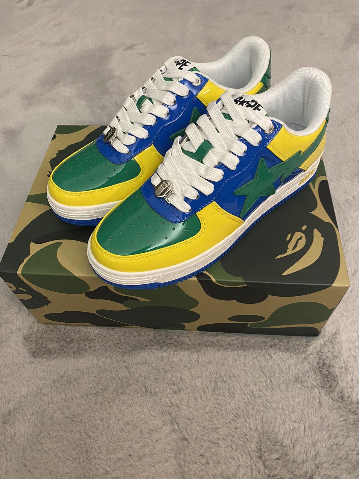 Bape Bapesta #1 BRAZIL GREEN BLUE YELLOW SIZE 10 | Grailed