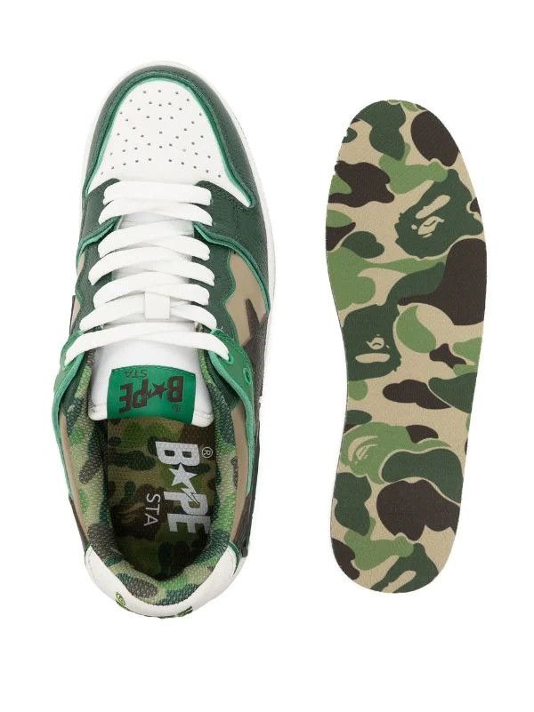 Bape A Bathing Ape Bape Bapesta Ska ABC Green Camo Shoes Sneakers | Grailed