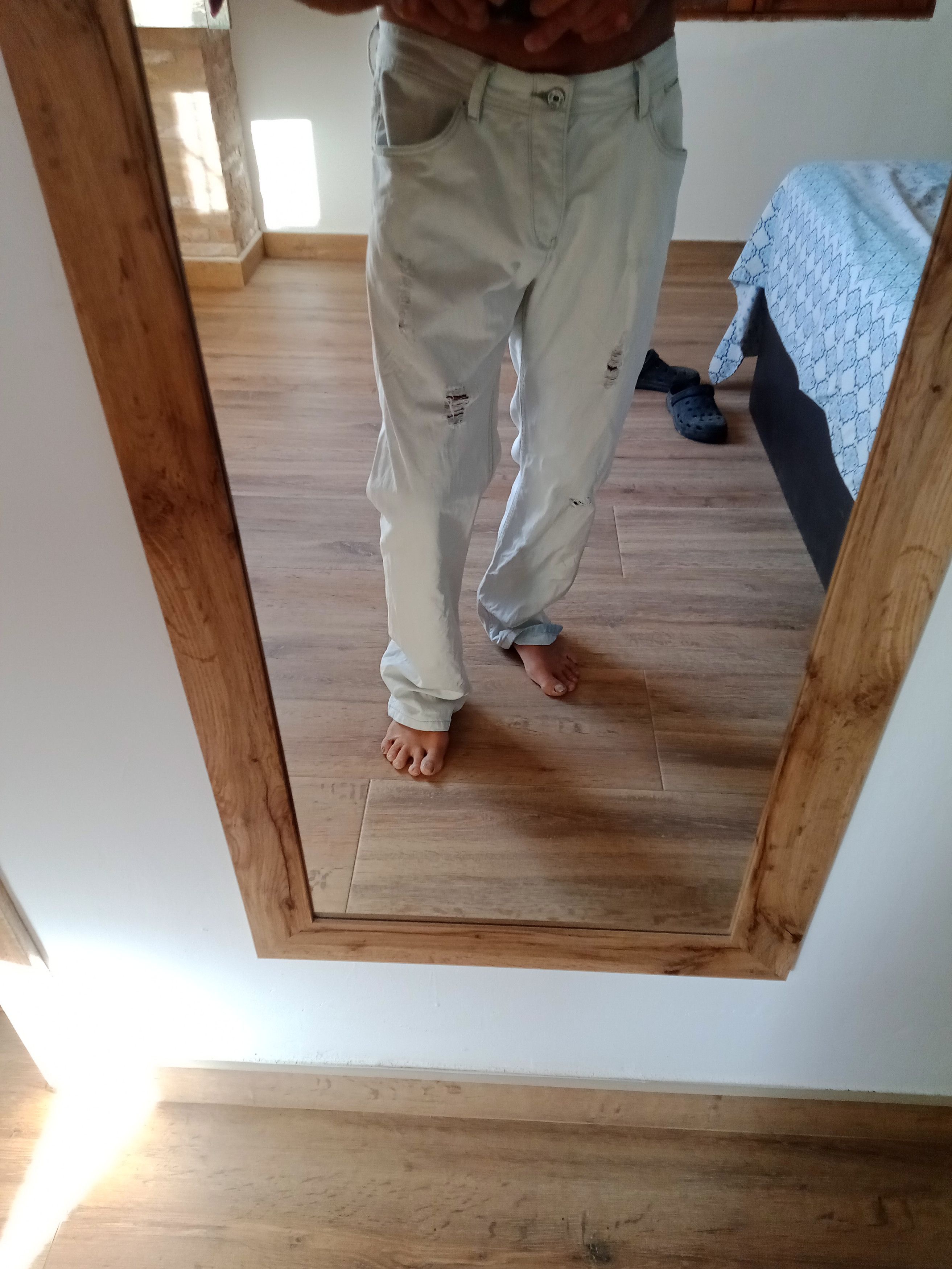 Vintage Destroyed Fishbone Jeans | Grailed