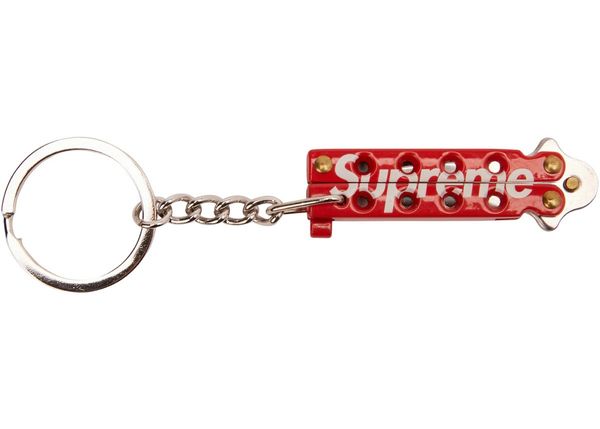 Supreme SS15 Supreme Butterfly Knife Keychain Box Logo Red | Grailed