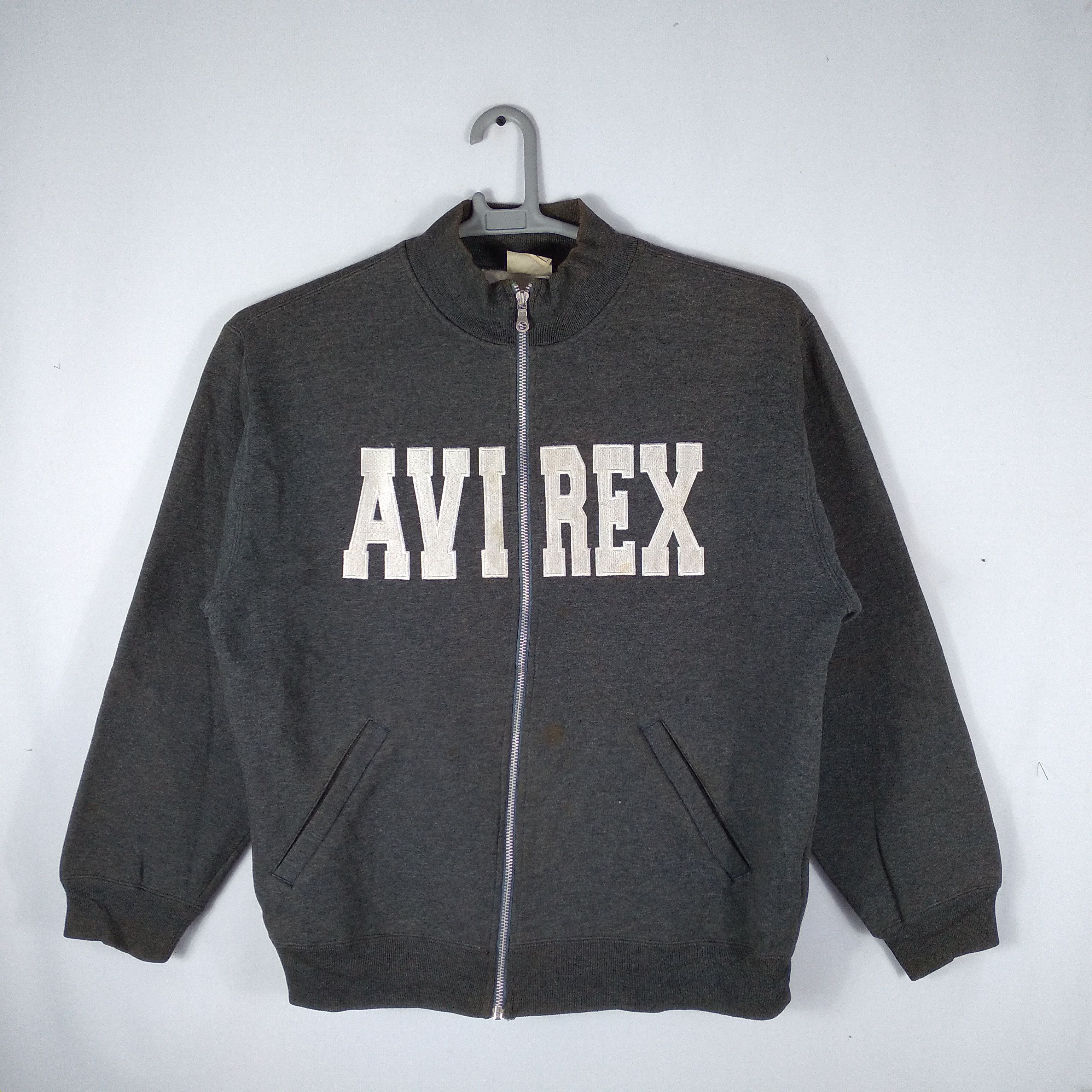 Avirex × Vintage Vintage Avirex Big Spellout Zipper Sweater Jacket ...