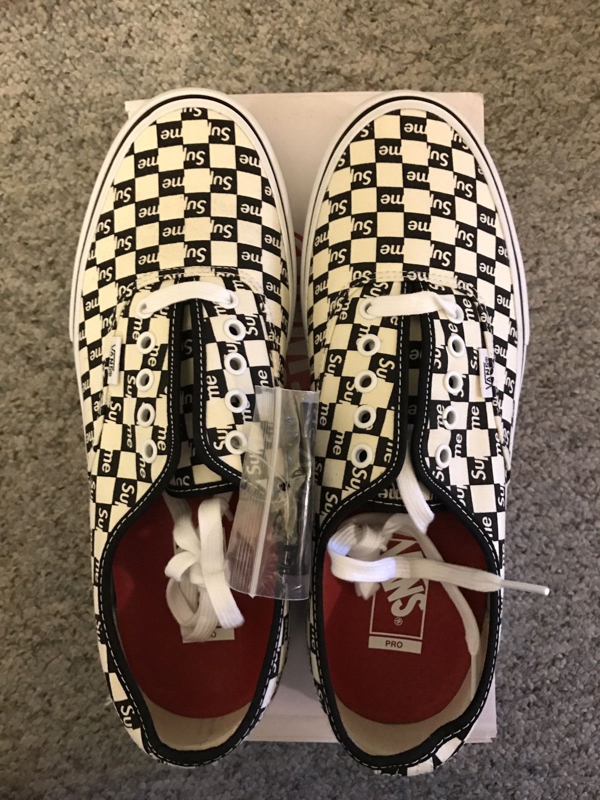Supreme Supreme X Vans Checkerboard Authentic Pro Black | Grailed