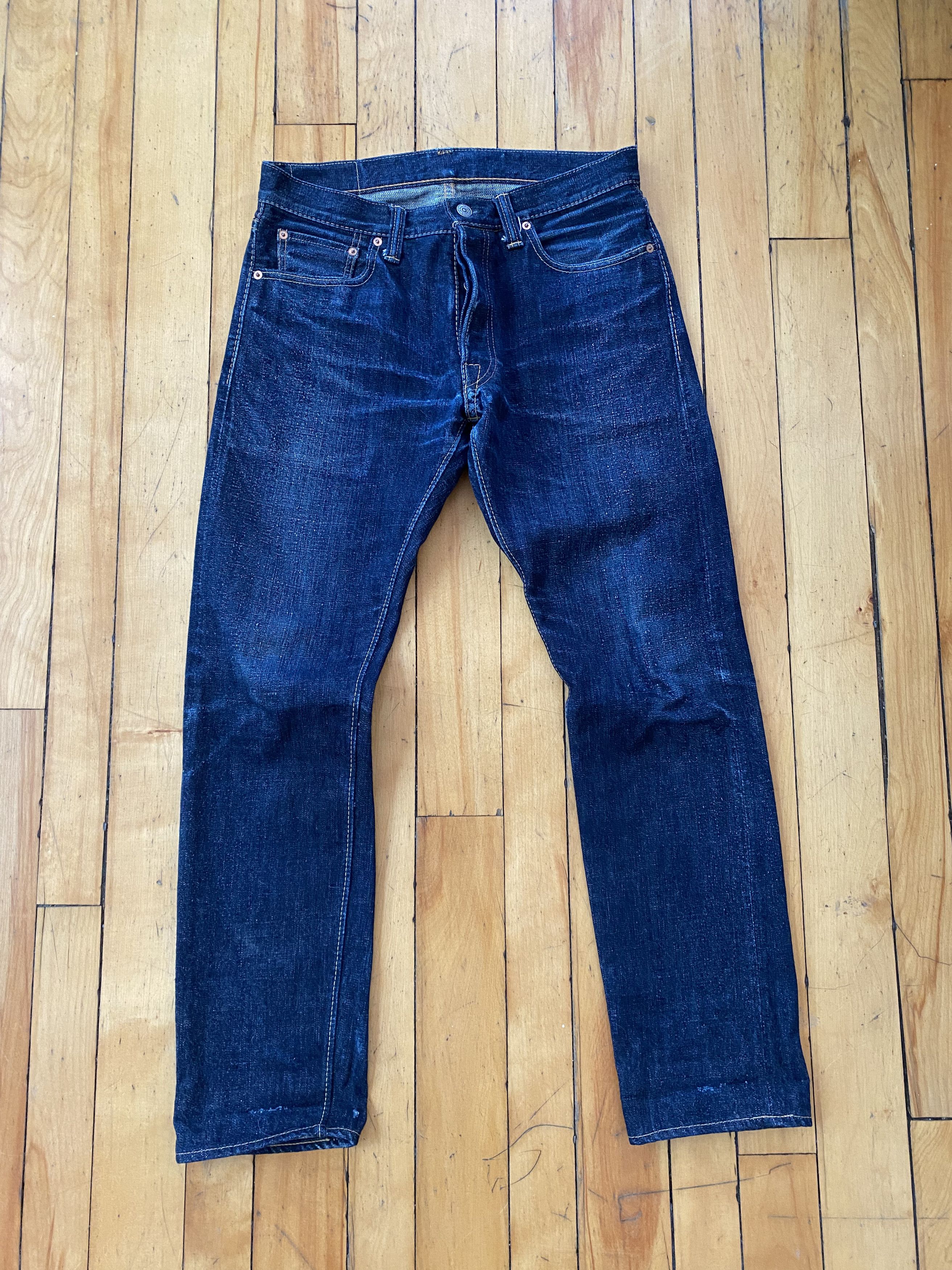 Pure Blue Japan Pure Blue Japan 14oz Relaxed Tapered Blue In Green ...
