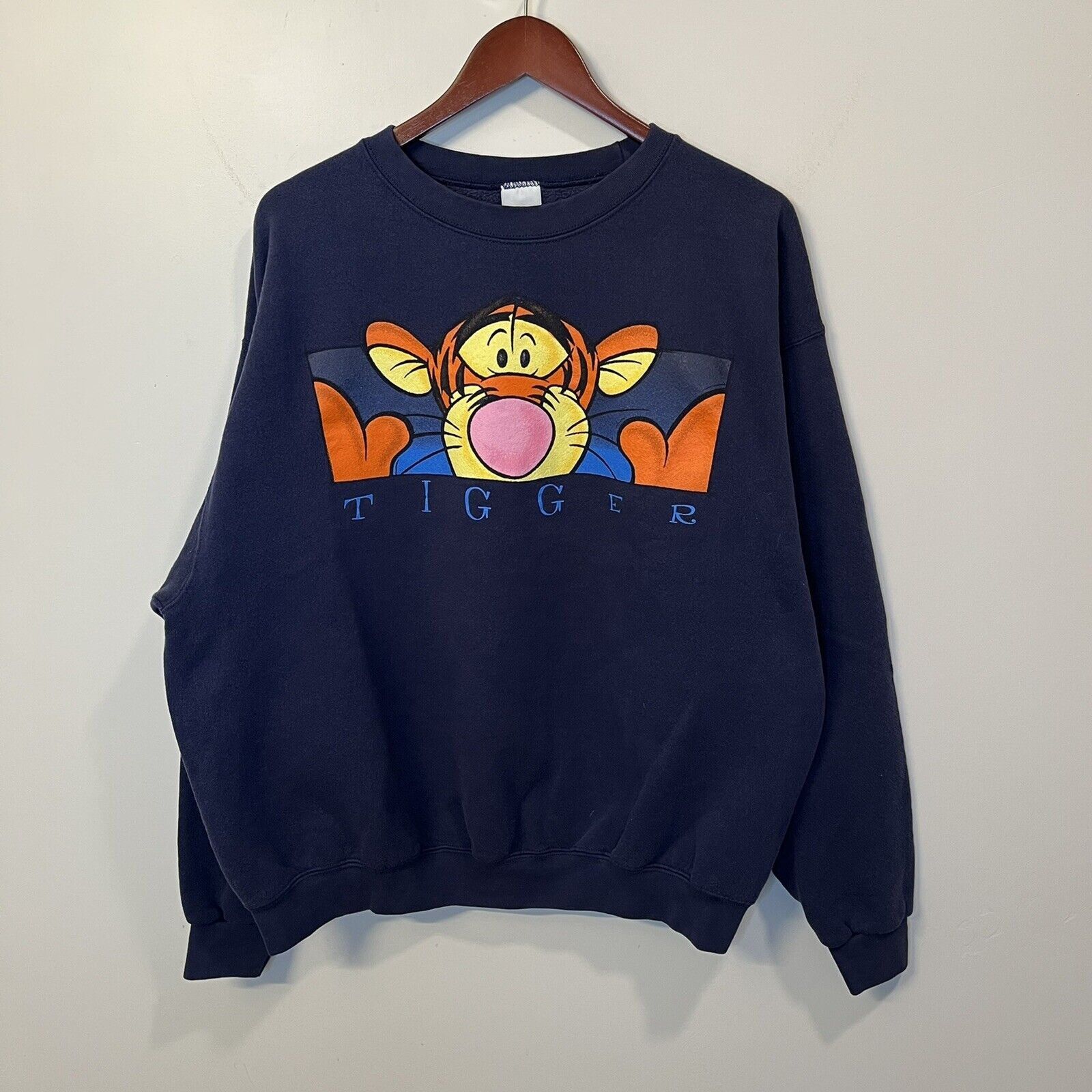 Disney × Vintage VTG 90s Disney Store Tigger Blue Pullover Crewneck ...