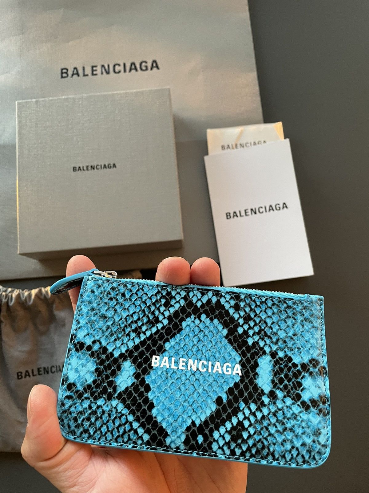 Balenciaga Runway Brand New Limited Edition Python Print Calf Wallet ...