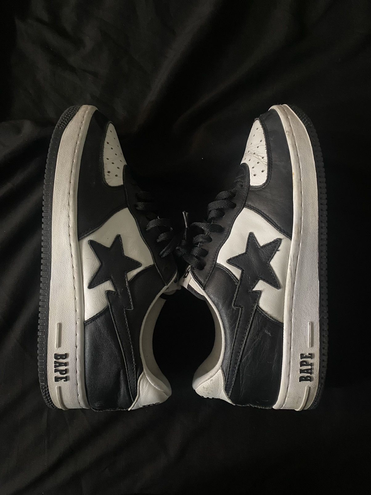 Bape Bapestas “Black and White” Panda Y2K | Grailed