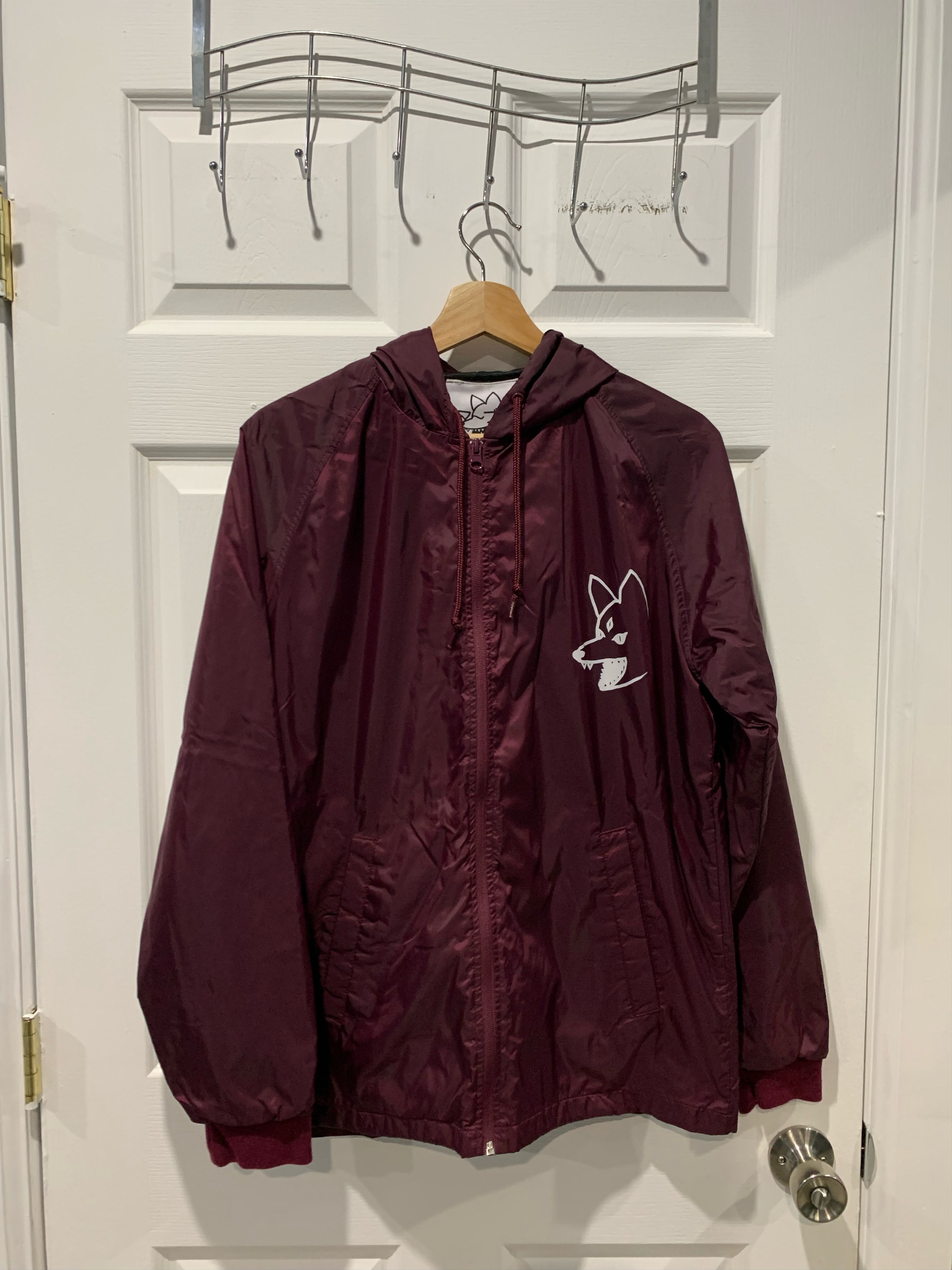 Marblesoda Marblesoda Windbreaker (Maroon) Wolf Oni Inu | Grailed