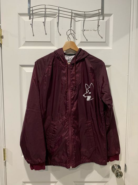 Marblesoda Marblesoda Windbreaker (Maroon) Wolf Oni Inu | Grailed