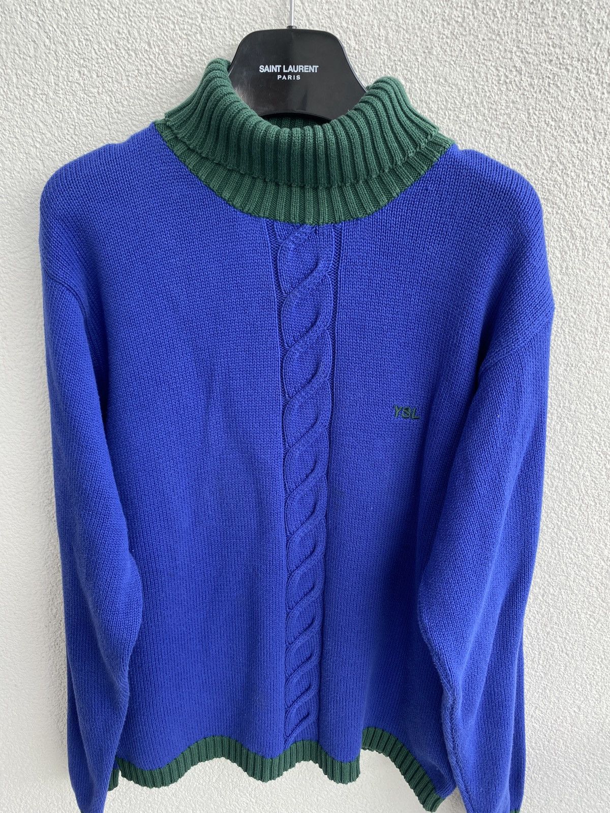 Saint Laurent Paris × Yves Saint Laurent YSL Sweater Turtleneck Knit ...