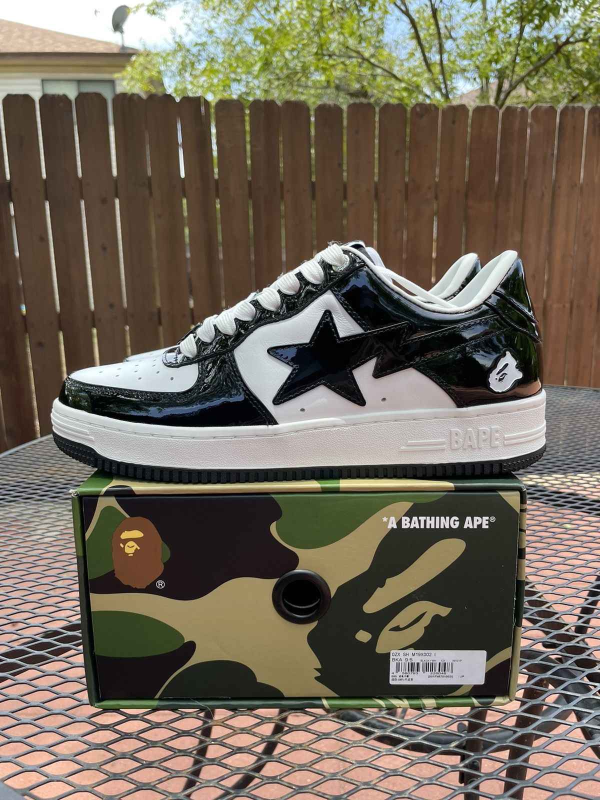 Bape A Bathing Ape Bapesta Bape shoes 9.5 Panda Black | Grailed