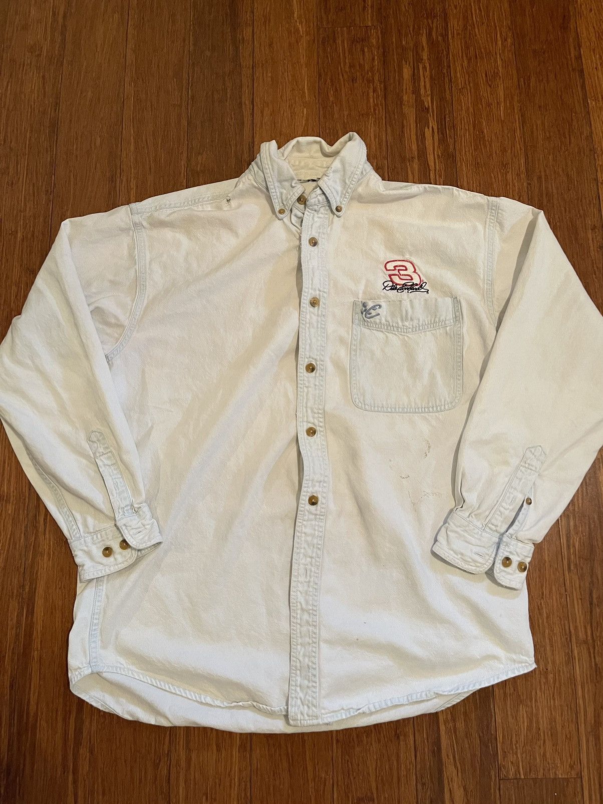 NASCAR × Vintage Vintage 90s NASCAR Faded Button Up | Grailed