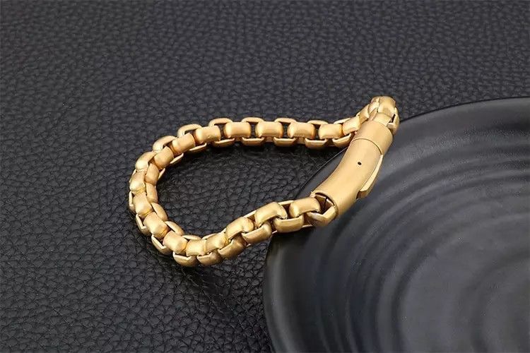Jewelry Gold Color 8MM Thick Chain Link Mens Bracelets | Grailed
