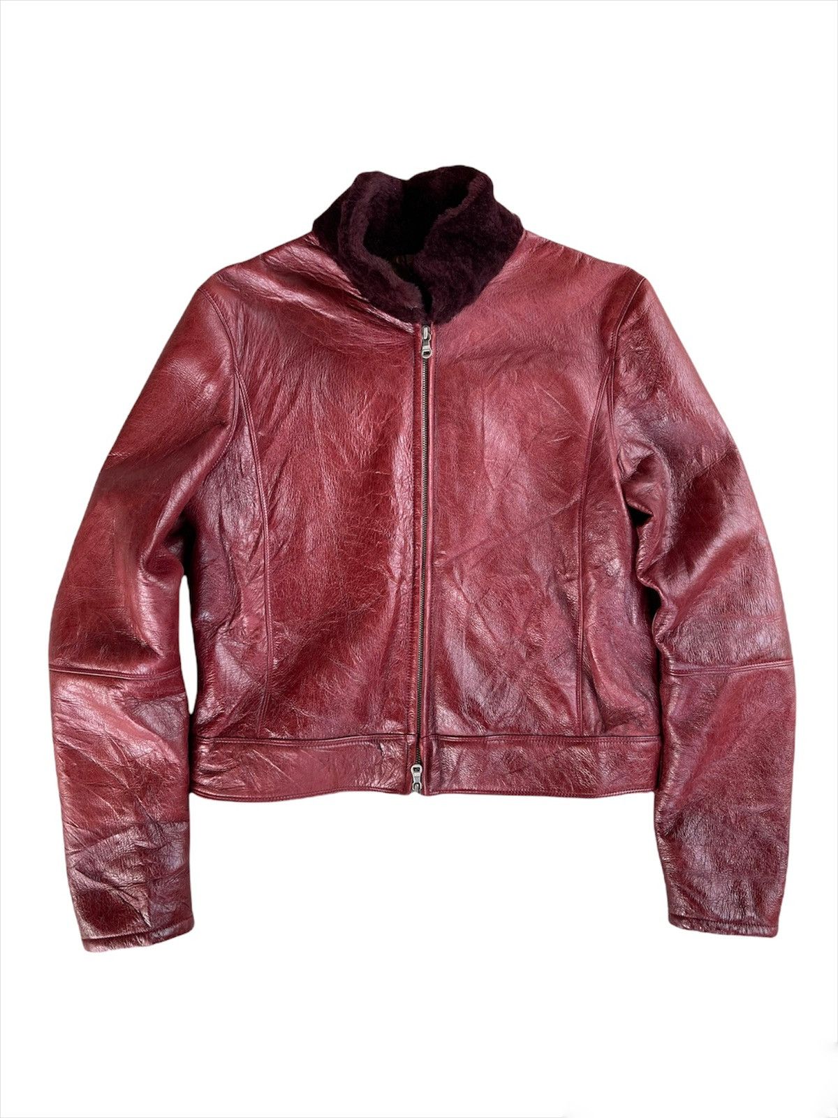 Leather Jacket × Loewe Loved one!!!Loewe madrid red cherry leather ...