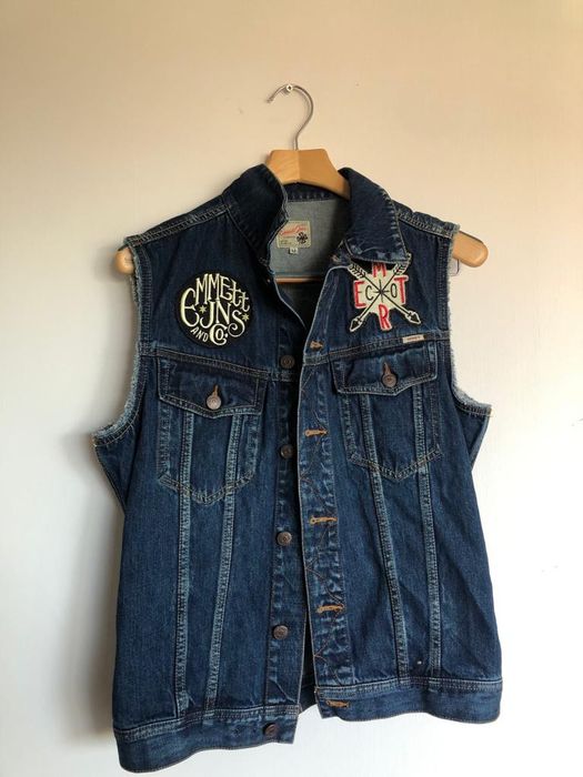 Vintage Vintage Rock Band Style Sleeveless Denim Jean Jacket | Grailed