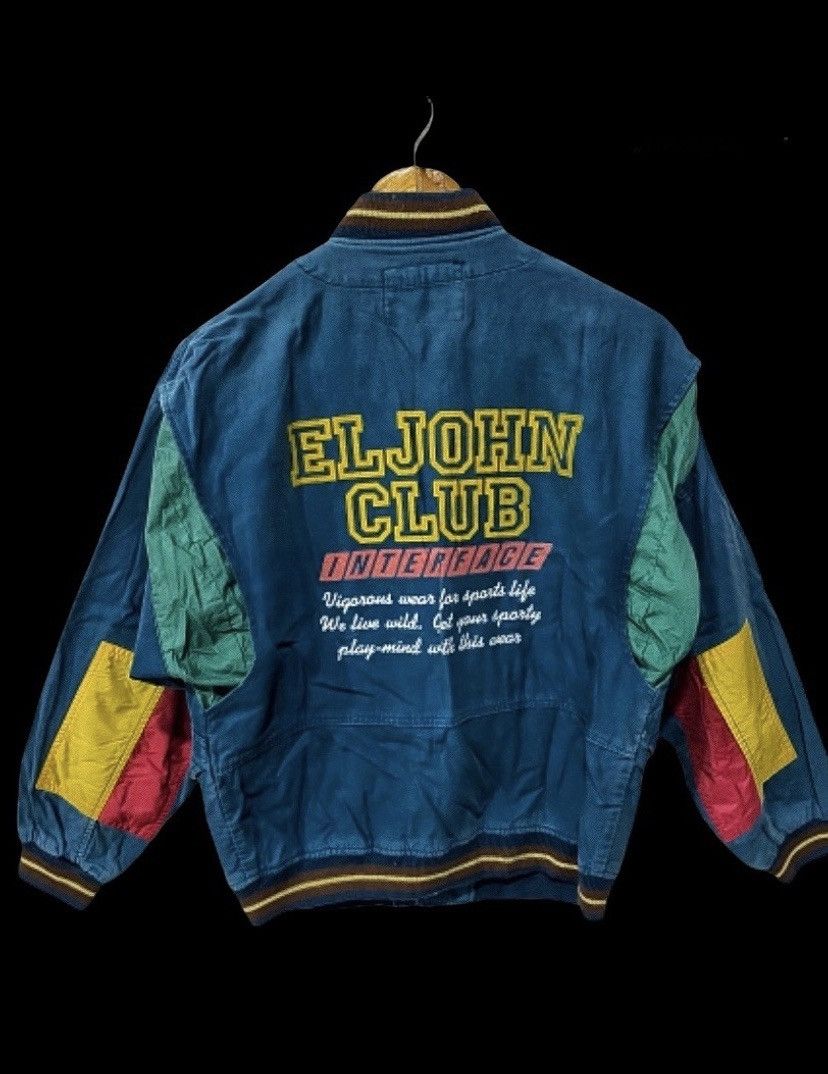 Movie × Racing × Vintage Bomber Jacket Varsity "EL JOHN" nice designer ...
