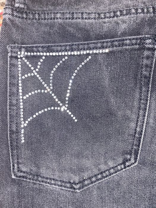 MNML mnml spider web rhinestone demin jeans | Grailed