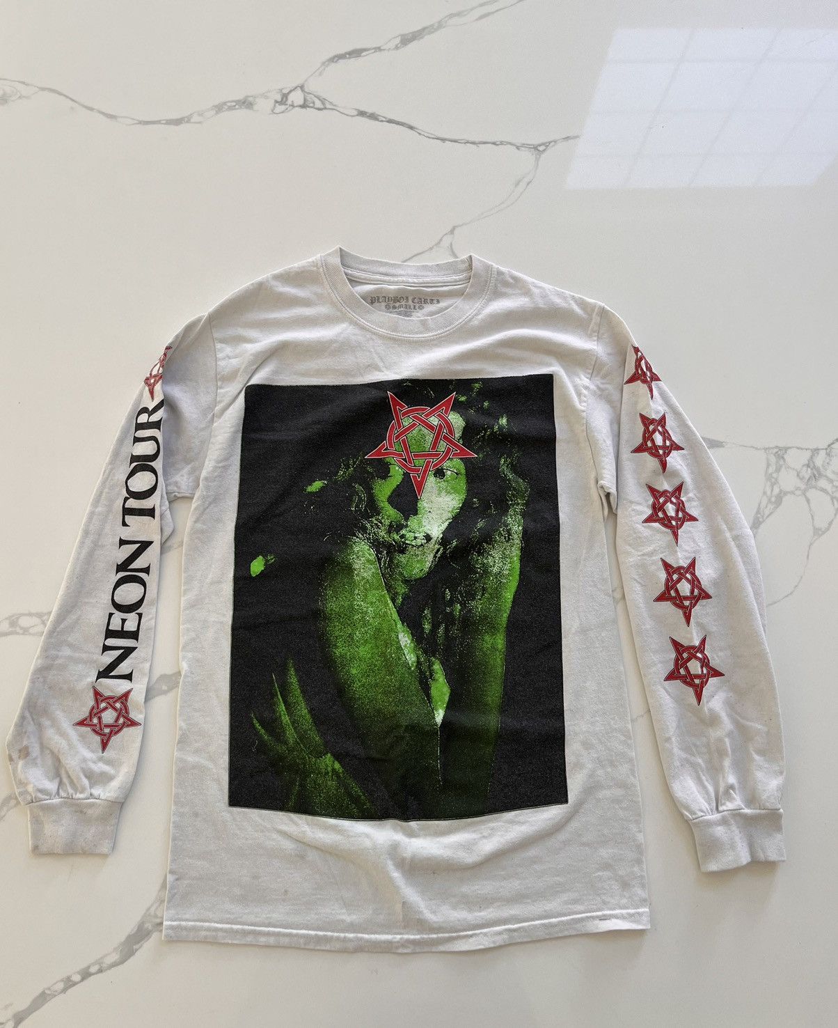 Playboi Carti Playboi Carti white pentagram L/S | Grailed