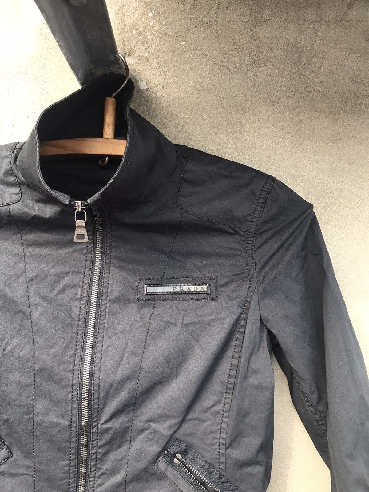 Leather Jacket × Prada Prada Leather Nylon Jacket For Kids Black Luxury ...