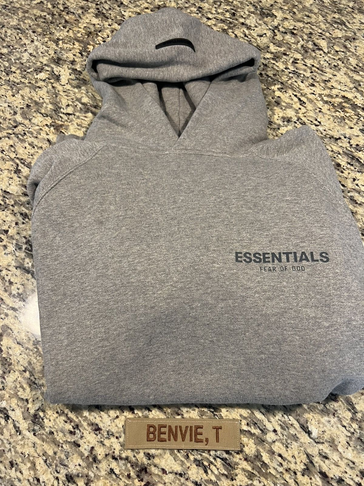 Essentials × Fear of God Fear of God Essentials Oatmeal Hoodie | Grailed