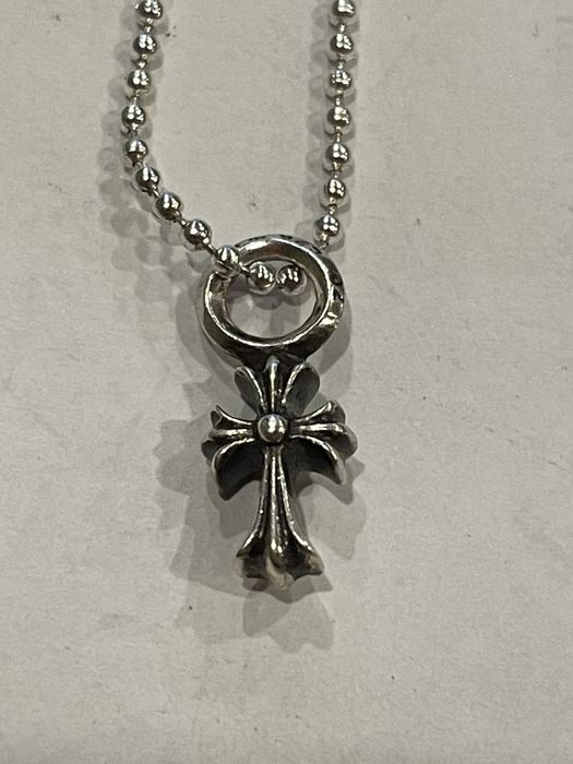 Chrome Hearts Chrome Hearts Cross Pendant Ball Chain Silver Necklace ...