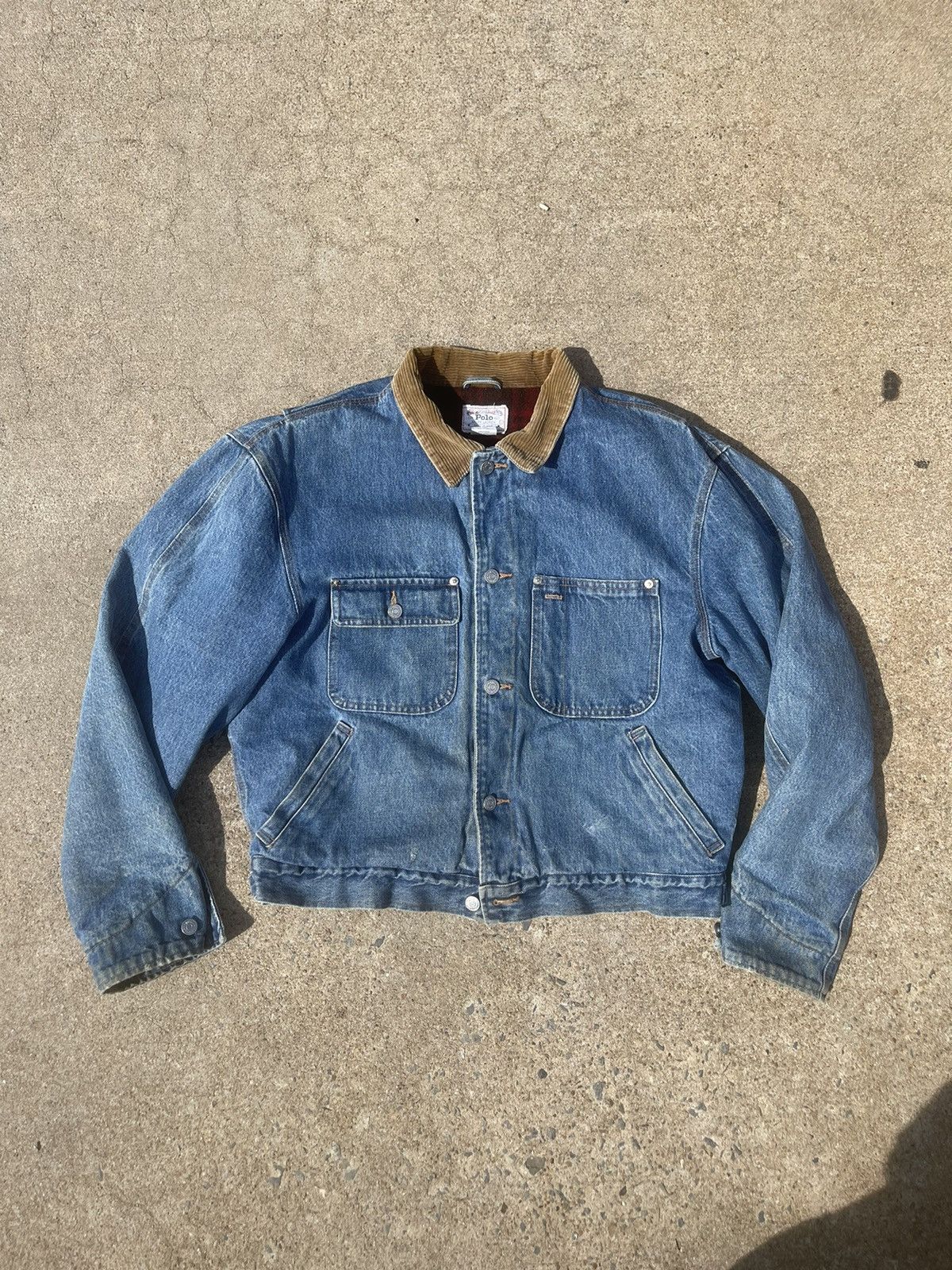 Polo Ralph Lauren × Vintage Vintage Polo Ralph Lauren Denim Jacket Wool Lined Dungarees | Grailed