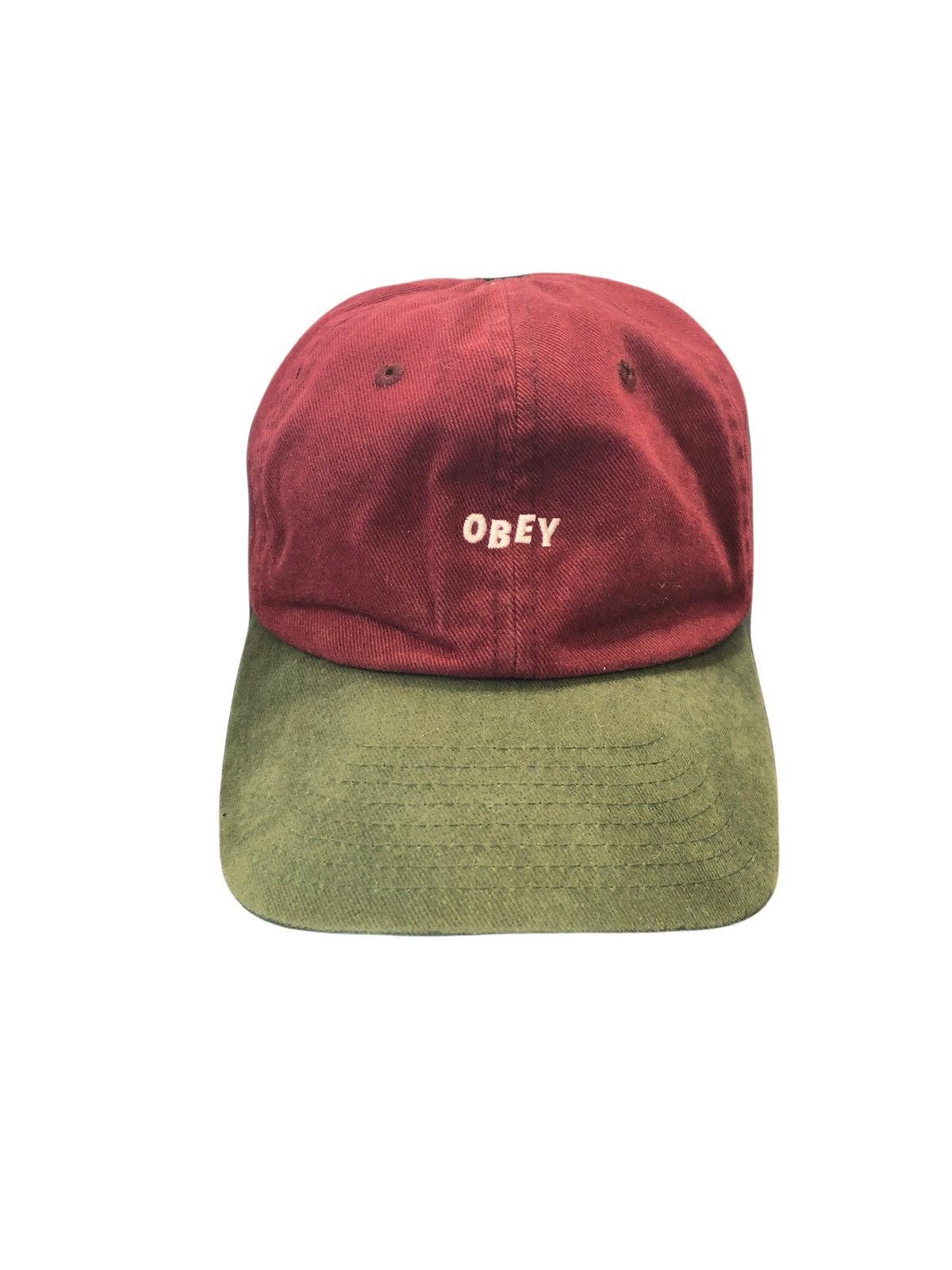 Obey × Vintage Maroon and Green Obey hat | Grailed