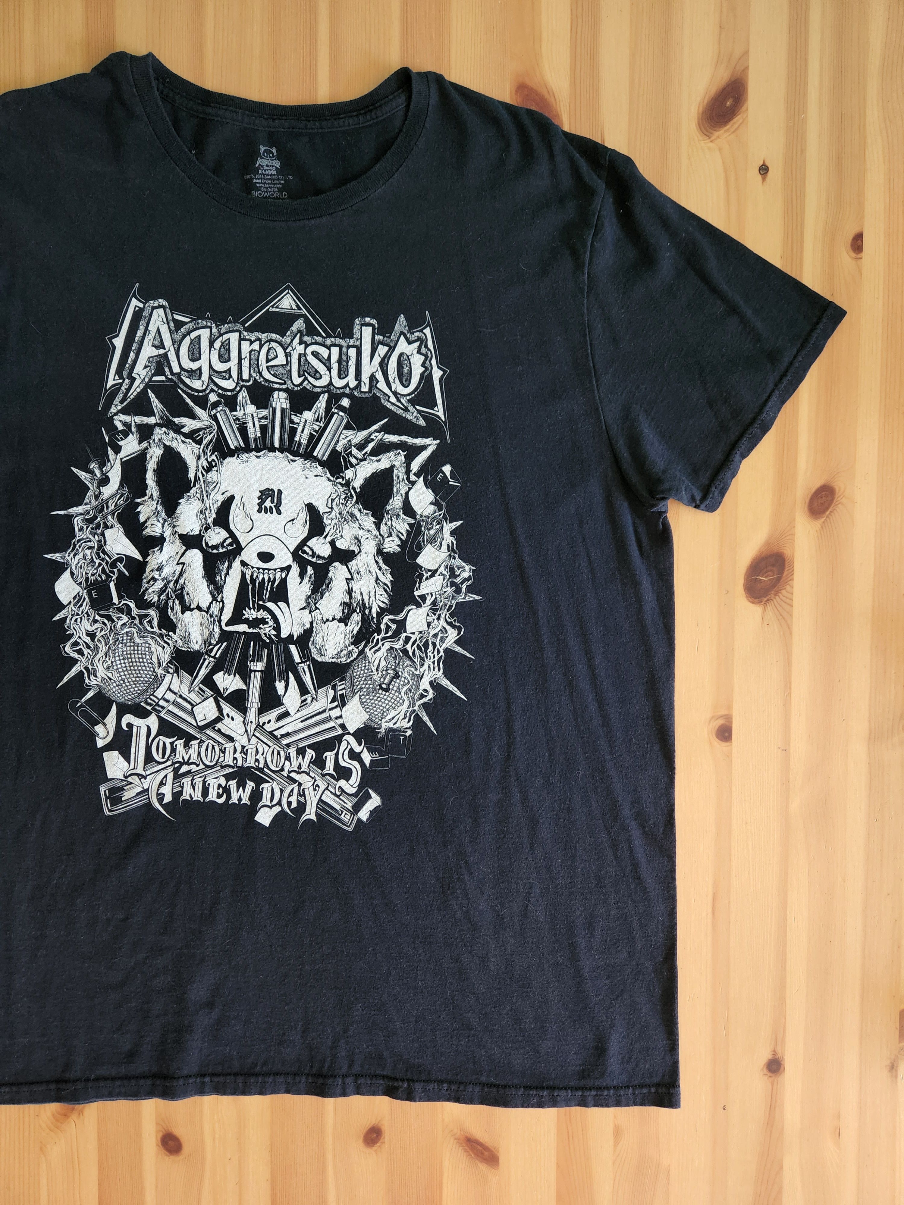 Japanese Brand × Streetwear Aggretsuko x Sanrio Tomorrow is a New Day T ...