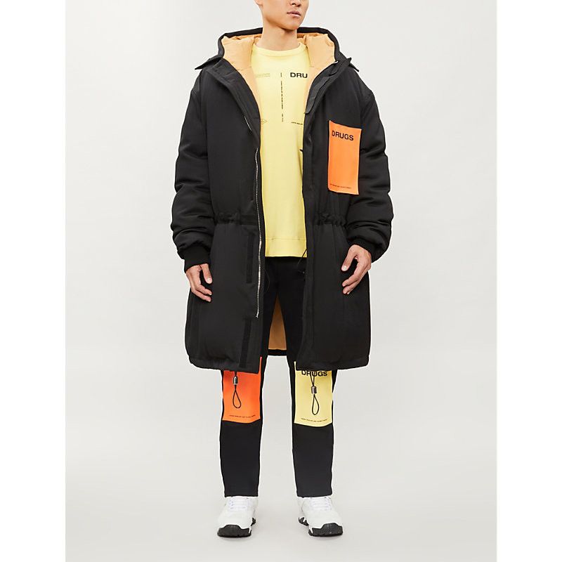 Raf Simons Raf Simons FW18 Drugs-Print Shell-Down Reversible Parka ...