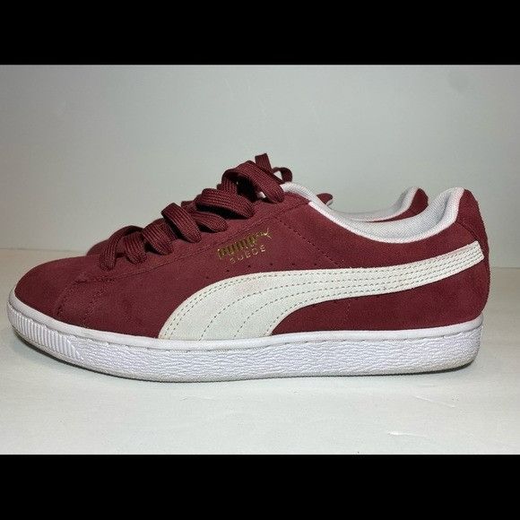 Puma Men's Burgundy Suede Puma Sneakers Size 9 | Grailed