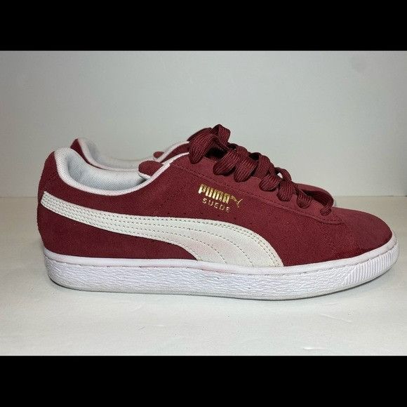 Puma Men's Burgundy Suede Puma Sneakers Size 9 | Grailed