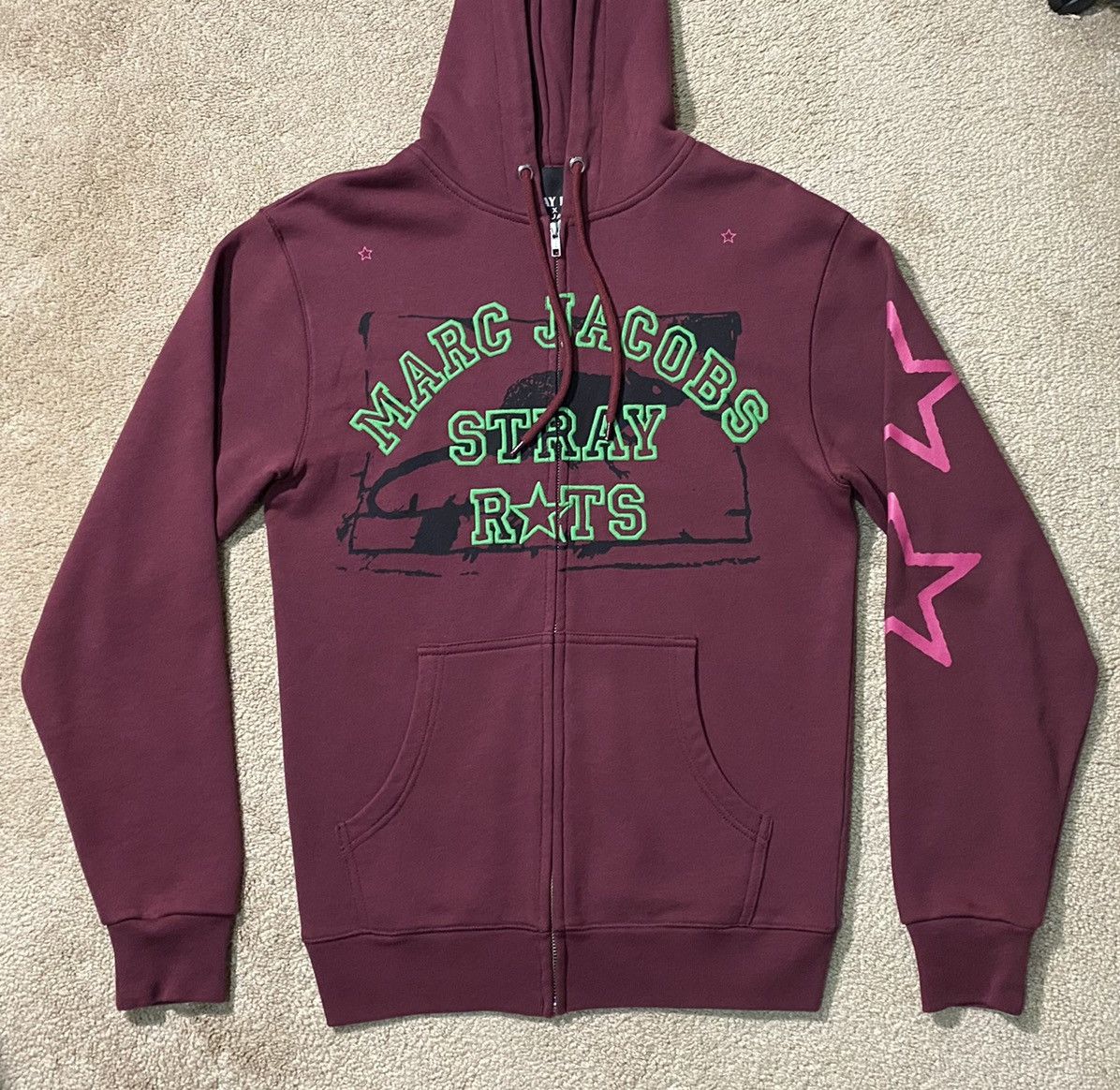 Marc Jacobs × Stray Rats Marc Jacobs Stray Rats Zip Hooded Sweat Year ...