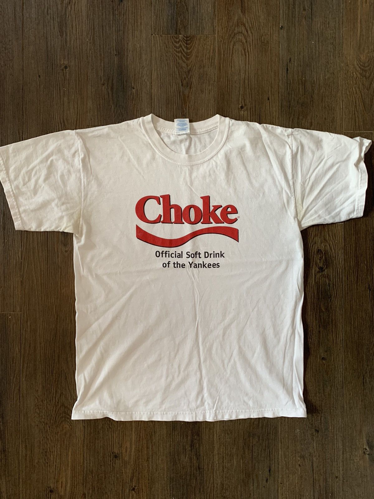 MLB × Vintage “Choke official soft drink of the Yankees” joke white ...