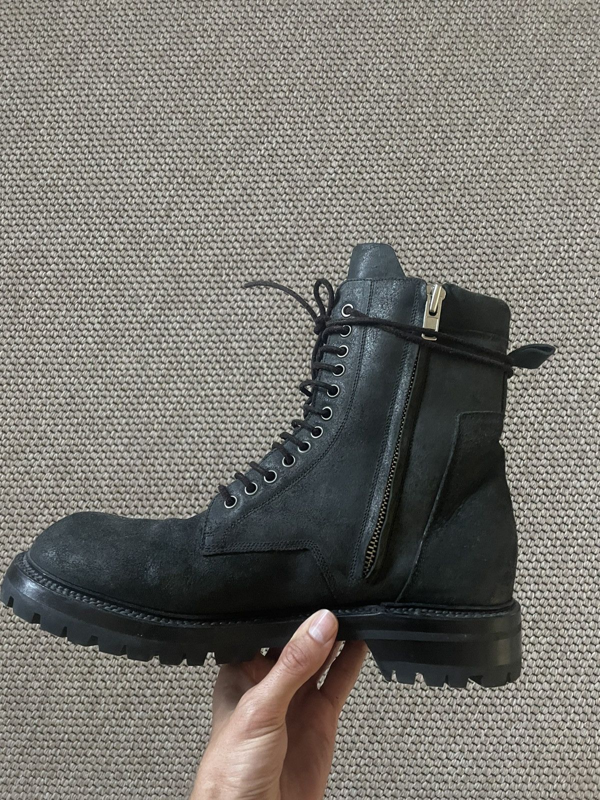 Rick Owens SS15 Faun Goodyear Lace up Boots sz 44 | Grailed