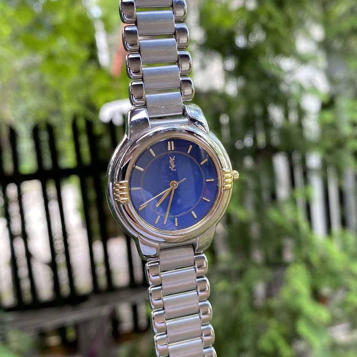 Saint Laurent Paris Saint Laurent YSL Authentic Big Silver Watch Fully ...