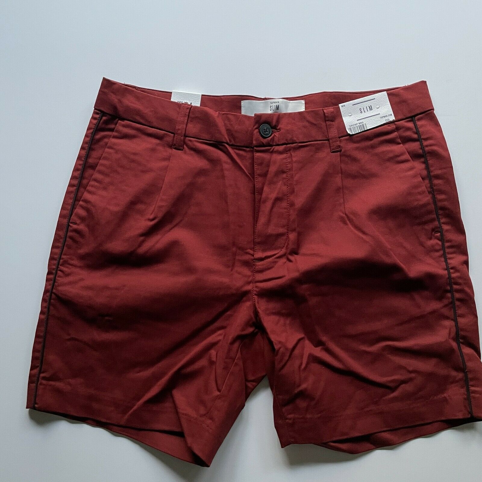 Topman TOPMAN Burgundy Red Slim Tapered Legs Shorts | Grailed