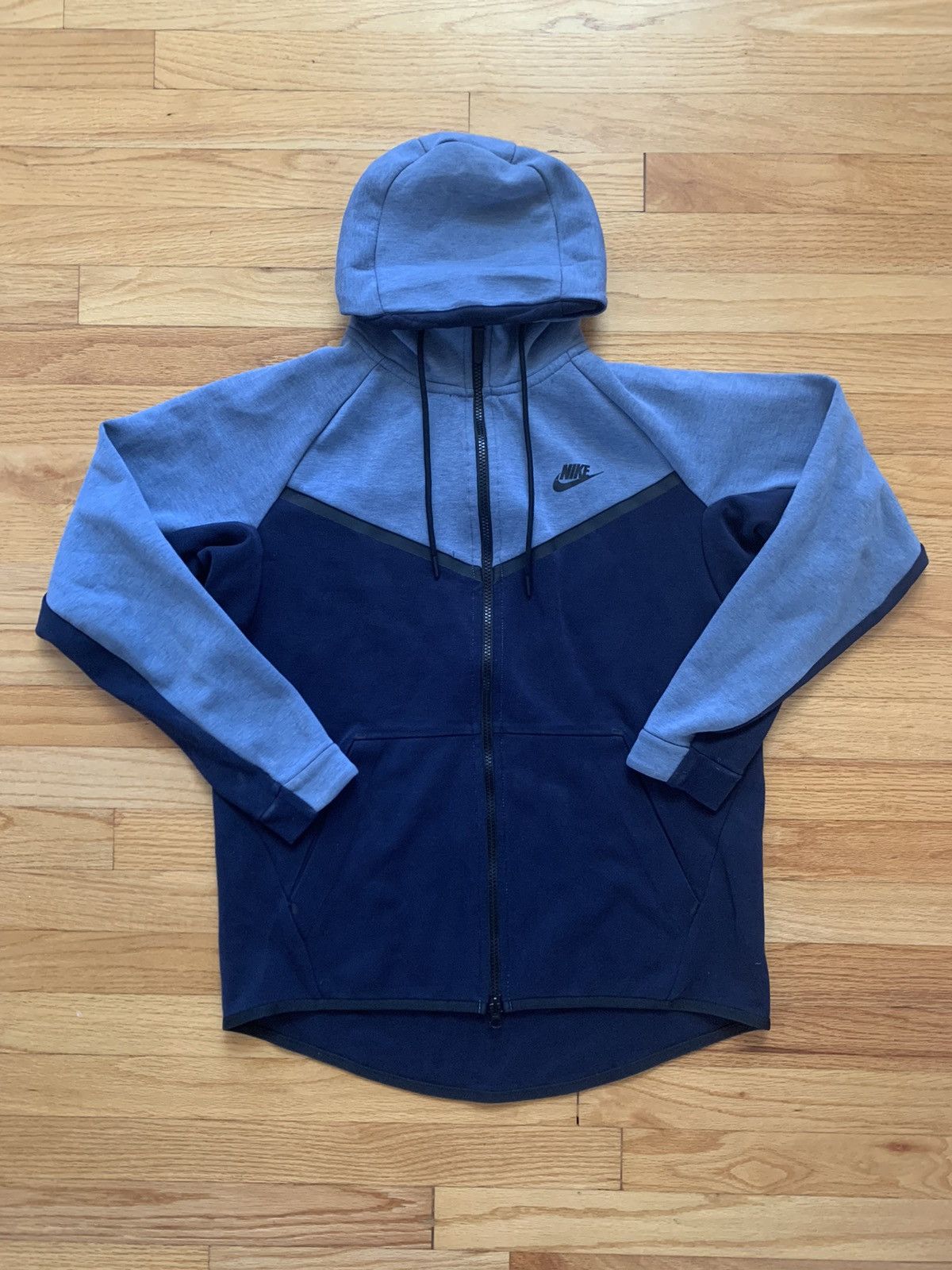 Nike Blue and Navy Two Tone Tech Fleece Zip Hoodie | Grailed