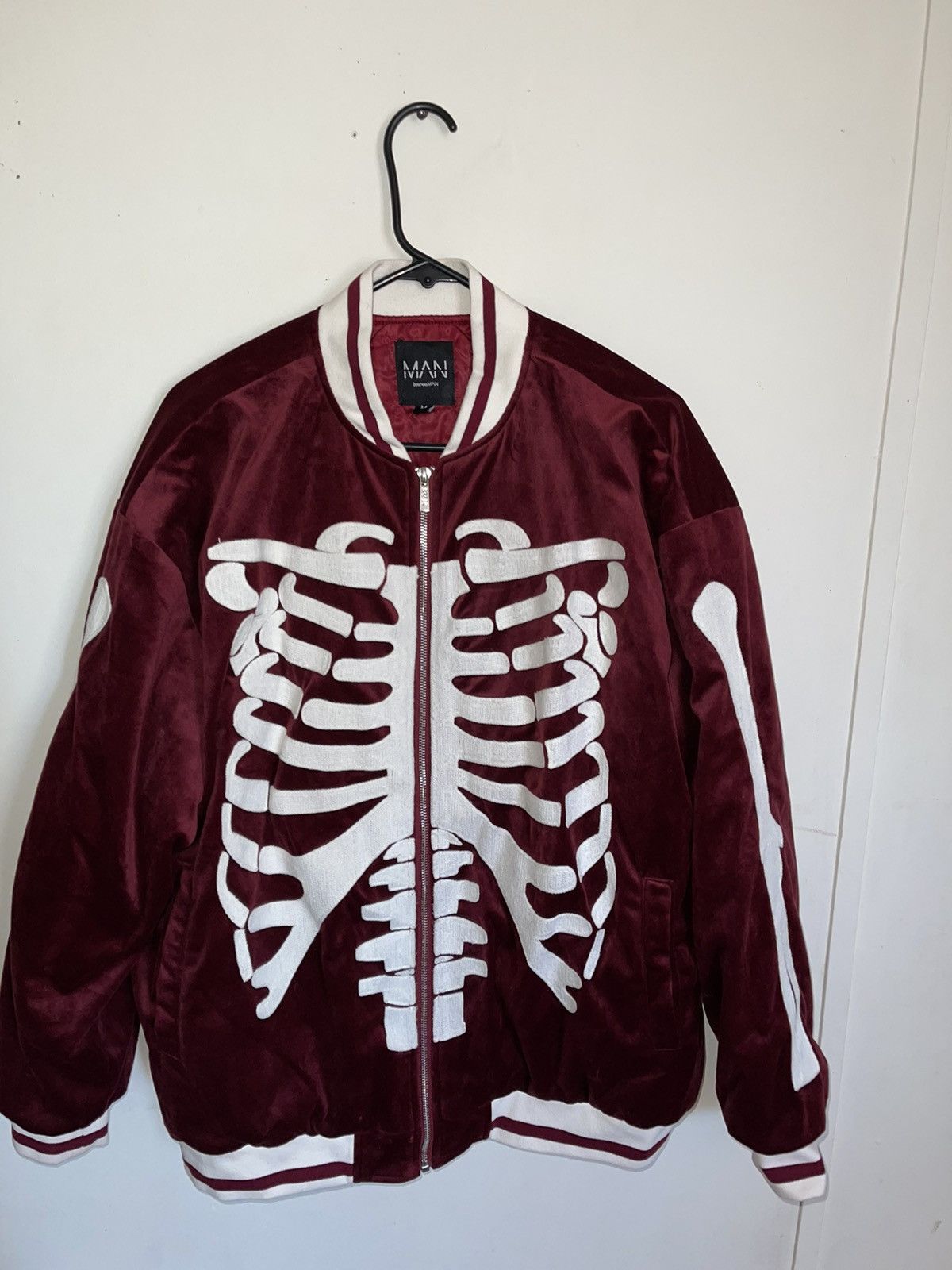 Boohoo RARE OVERSIZED BOO HOO MAN SKELETON BOMBER JAVKET | Grailed
