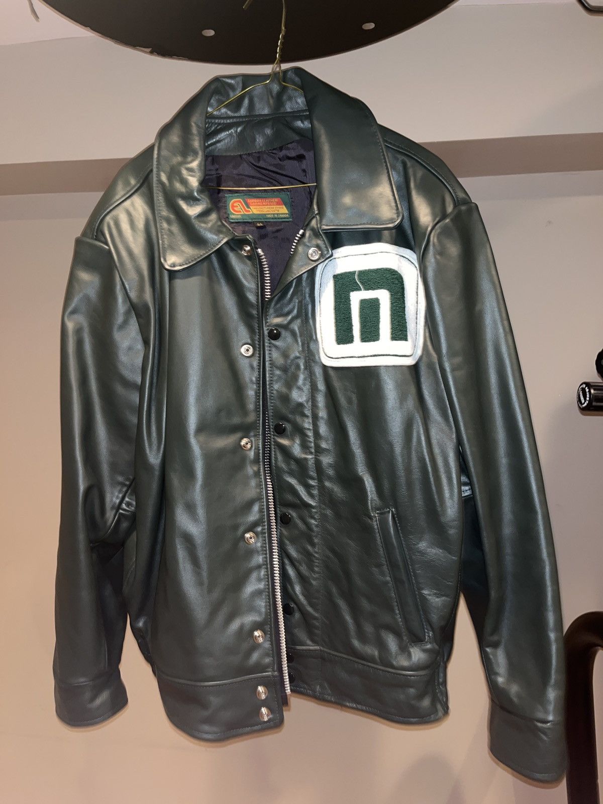Made In Canada × Vintage Rare Vintage Green Leather Jacket | Grailed