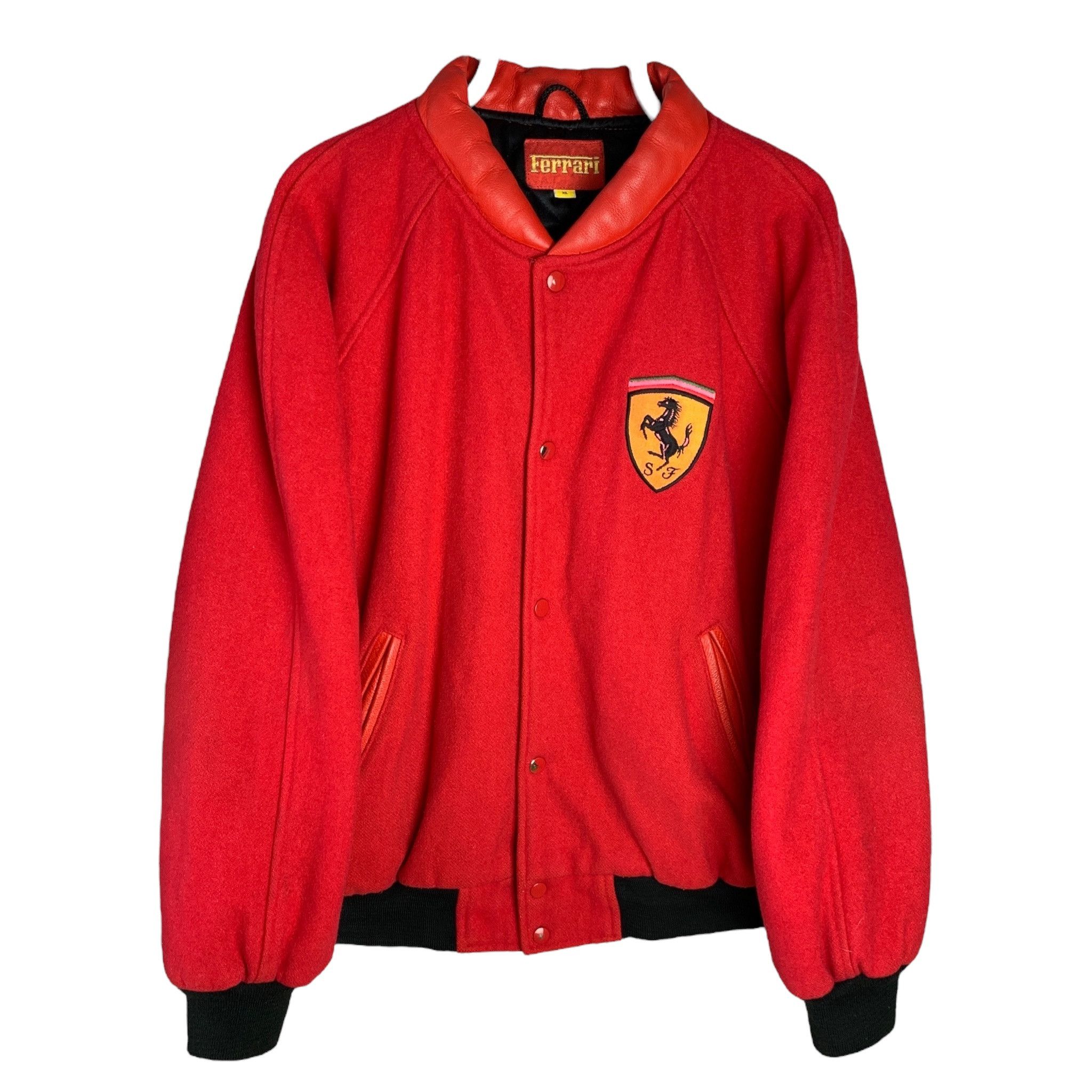 Ferrari × Vintage Ferrari red varsity bomber jacket racing race vintage ...