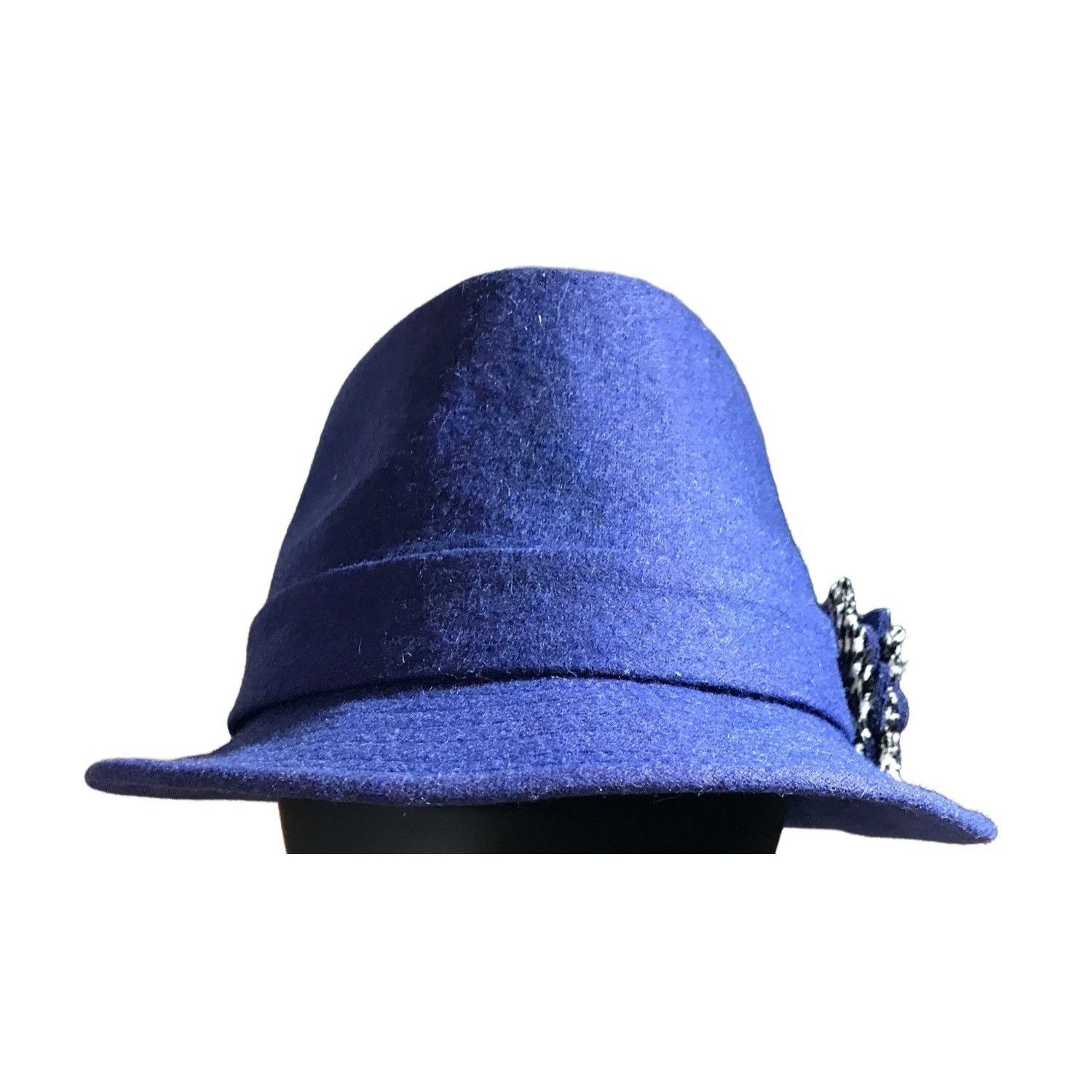 Designer MAGID WOOL BLEND BLUE FEDORA BLUE HAT WITH FLOWER | Grailed
