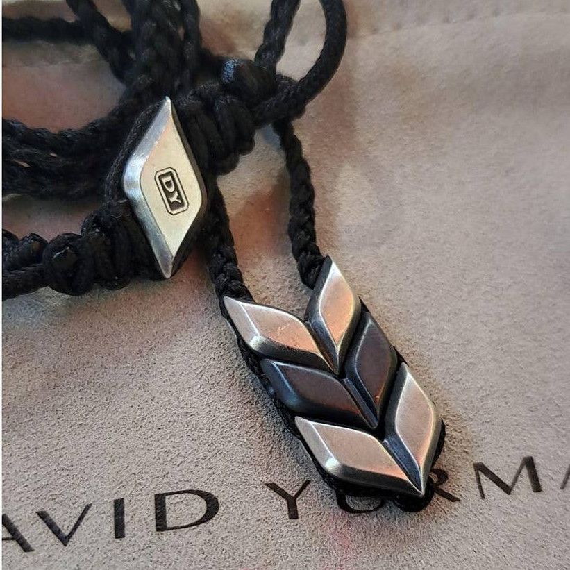 David Yurman DAVID YURMAN Chevron Necklace Sterling Silver Titanium ...